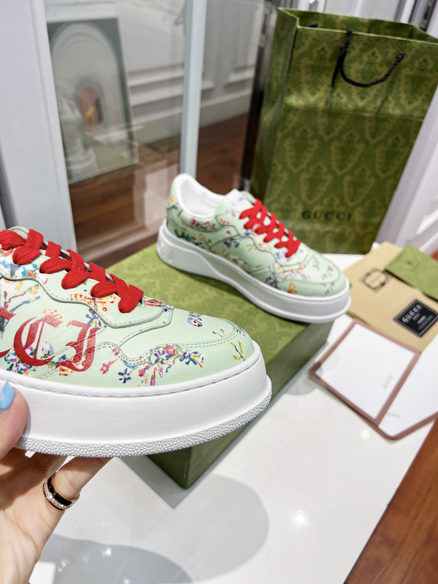 Gucci GG Pattern Sneaker In Green GCGG-004 , Flysneaker , Cheap Gucci ...