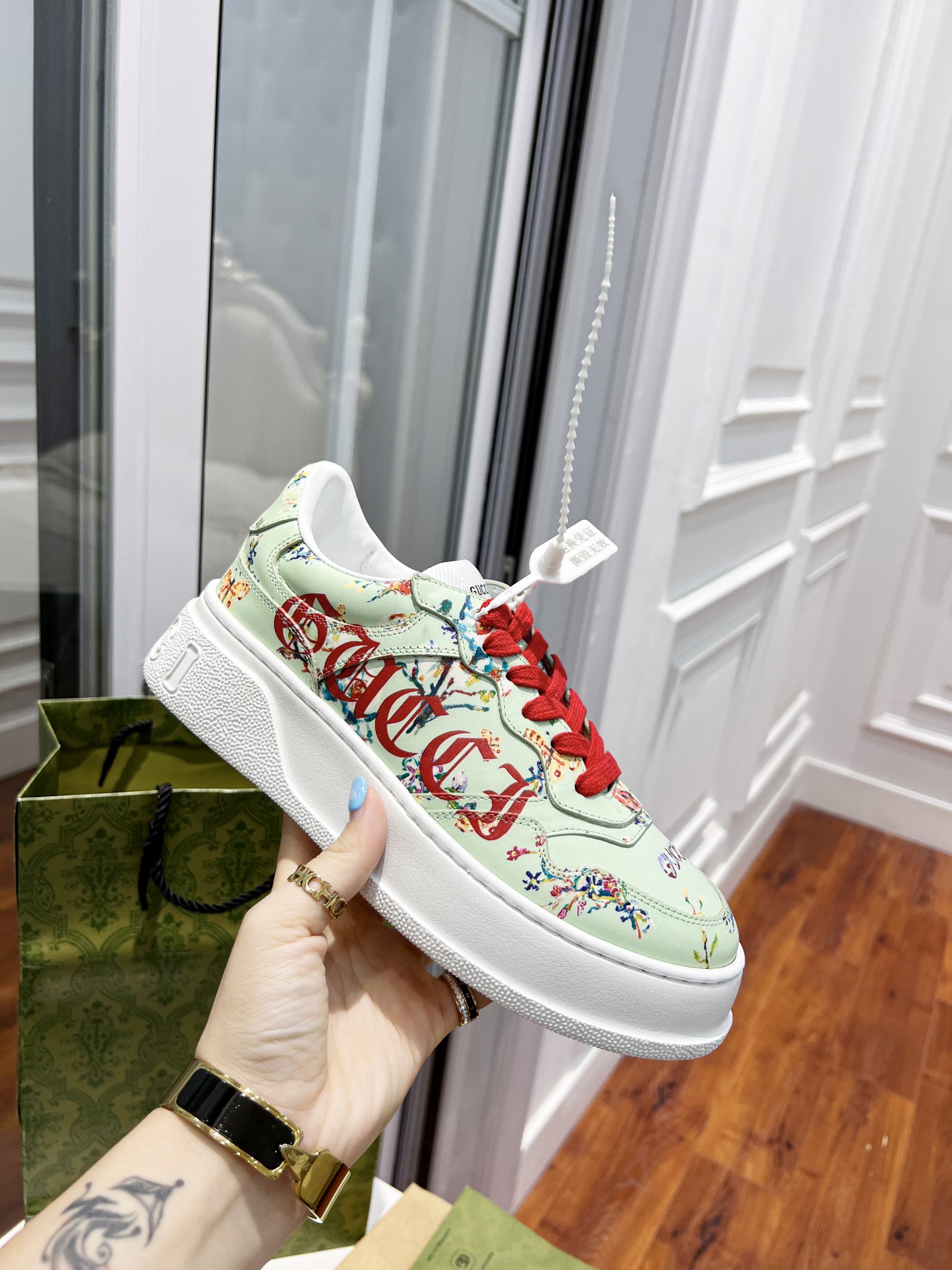 Gucci GG Pattern Sneaker In Green GCGG-004 , Flysneaker , Cheap Gucci ...