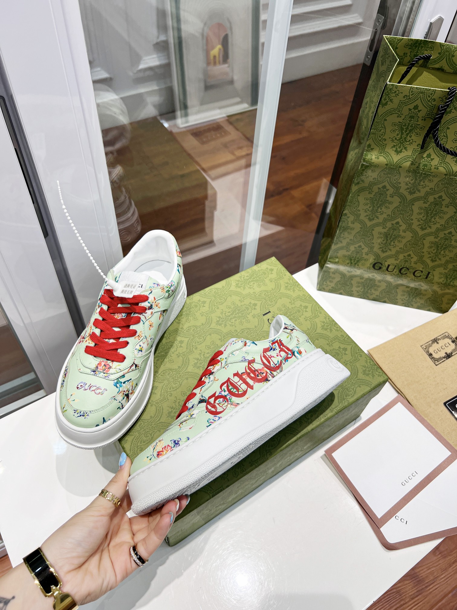 Gucci GG Pattern Sneaker In Green GCGG-004 , Flysneaker , Cheap Gucci ...